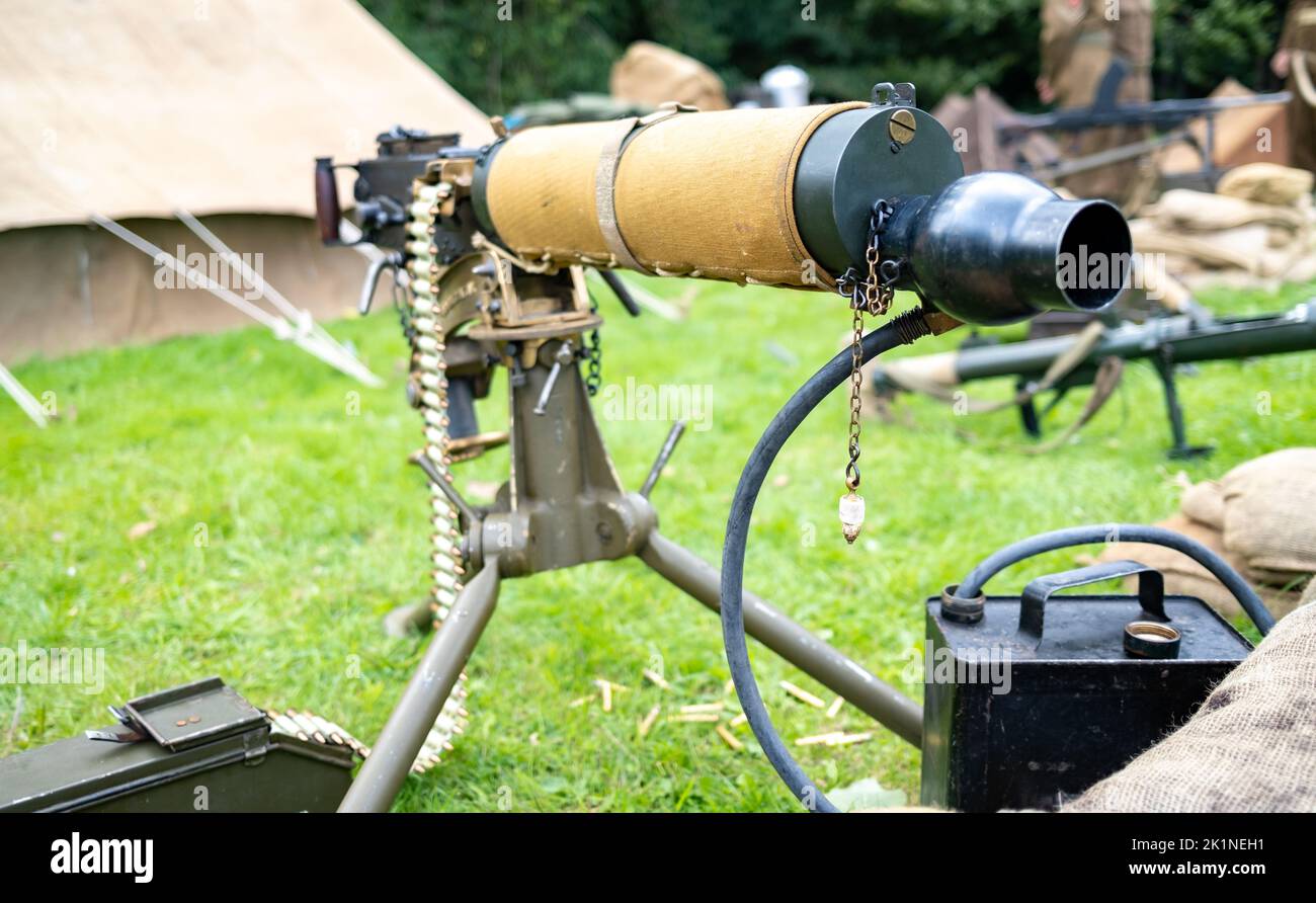 62 Decommissioned Military Sten Machine Gun In An Army Reenactment 62-decommissioned-military-sten-machine-gun-in-an-army-reenactment