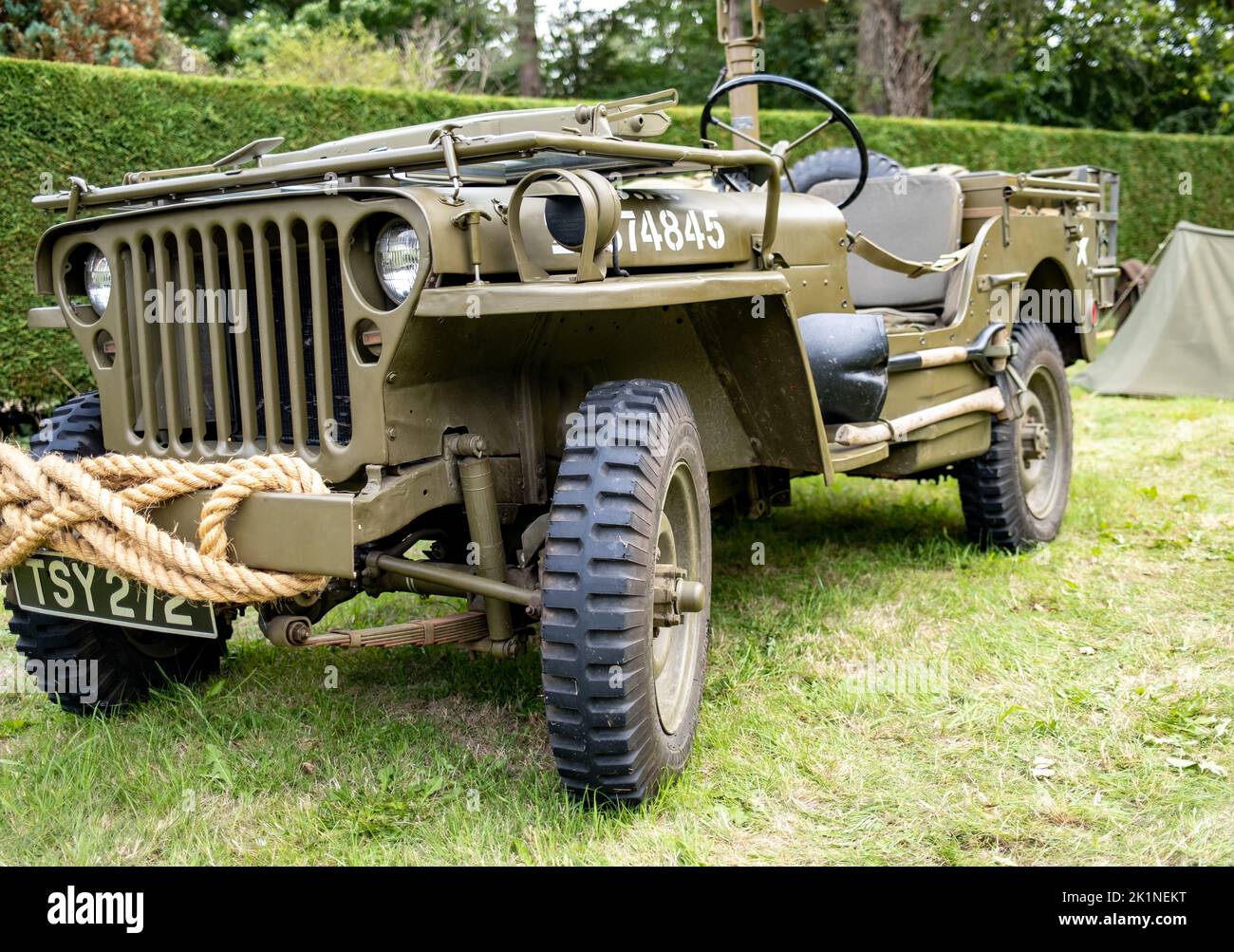 67. Ex-military US jeep or SUV on display at a military re-enactment ...