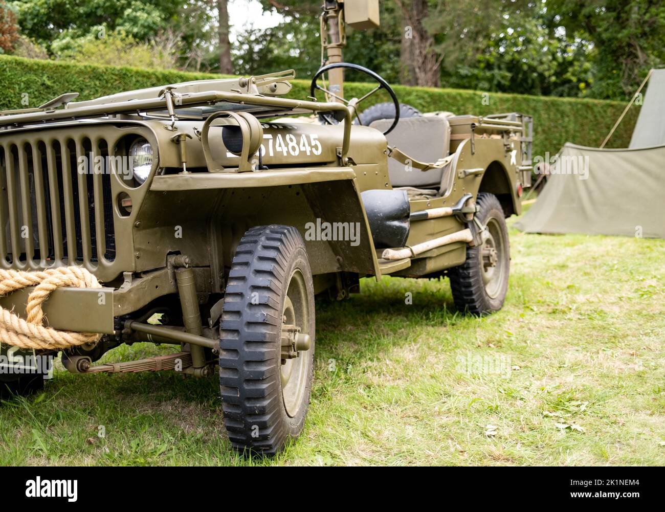 68. Ex-military US jeep or SUV on display at a military re-enactment ...