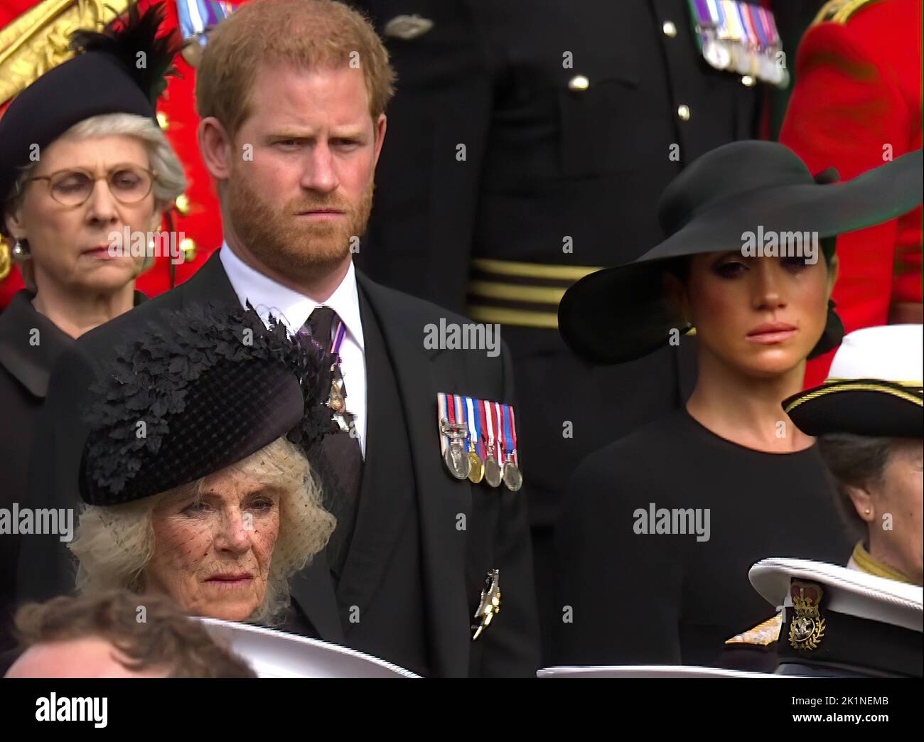 Queen’s State Funeral 19.9.22 Arrival at Wellington Arch Meghan has a ...