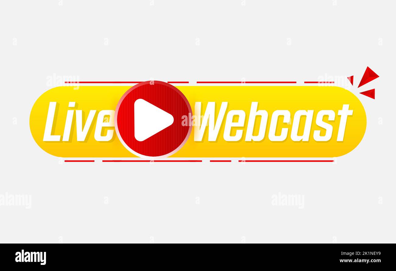 Live Webcast Button, icon, emblem, label. Vector stock illustration ...