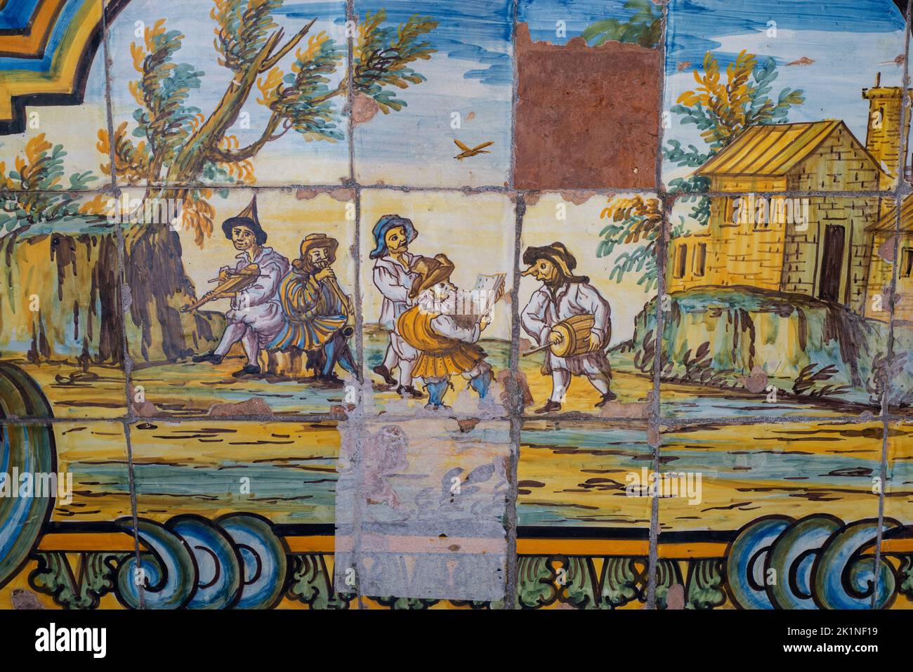 Decorated Maiolica in St. Chiara Church, in Naples Stock Photo - Alamy