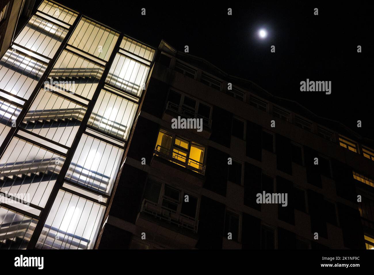 Office block stairwell at night Stock Photo - Alamy