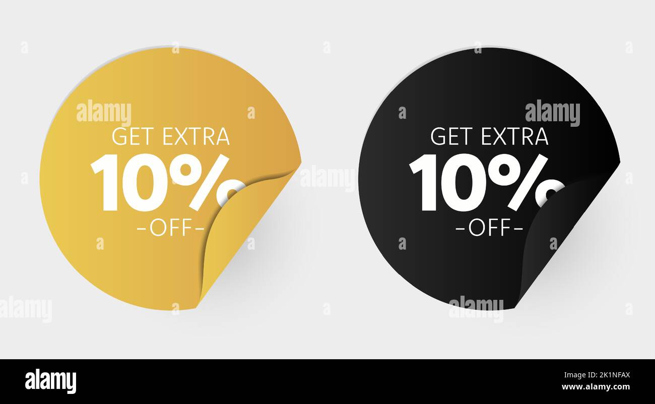 Vector Up to 10 percent Sale Buttons Shape Banner Design Set. Orenge ...