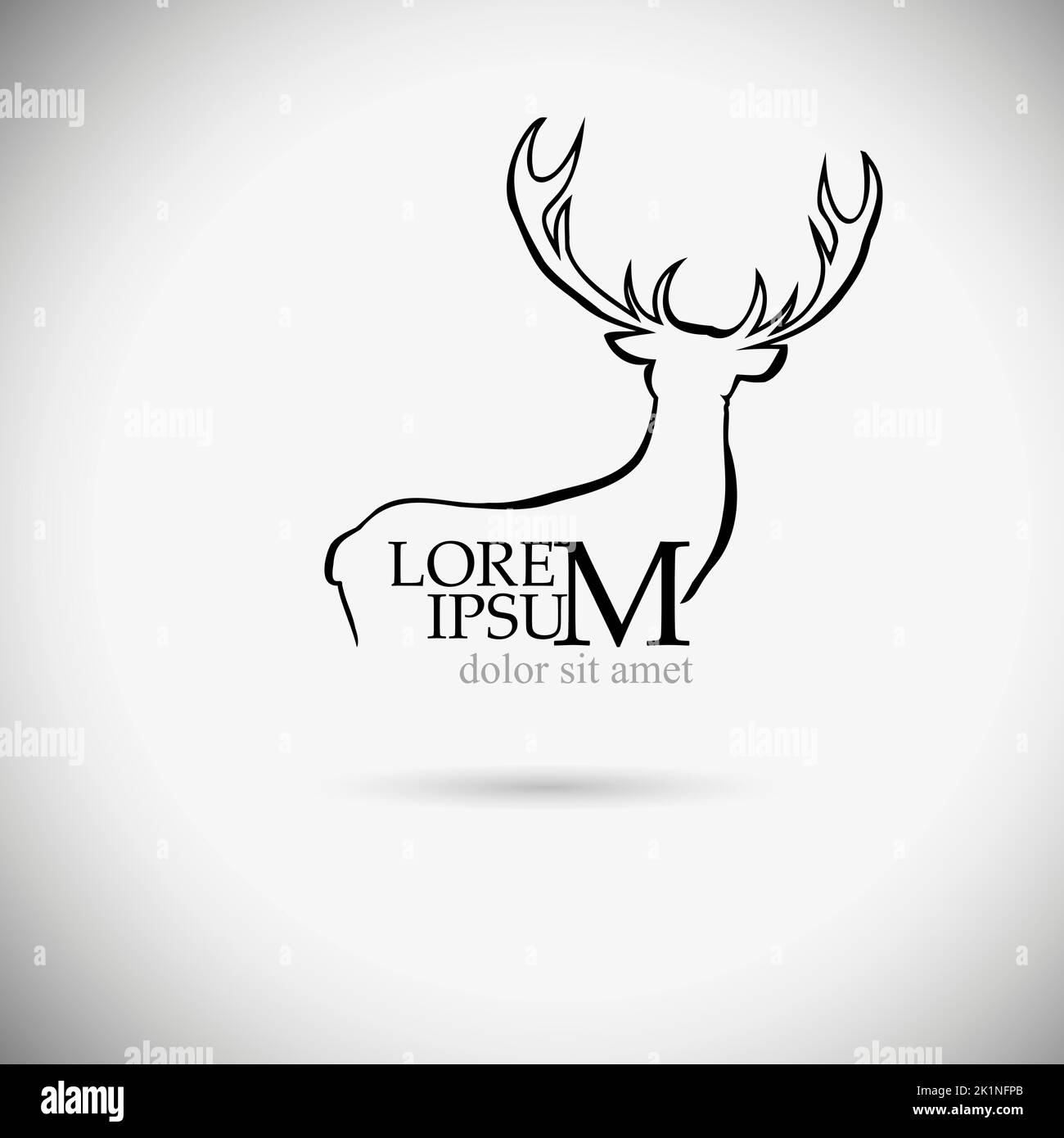Deer line art icon hi-res stock photography and images - Alamy