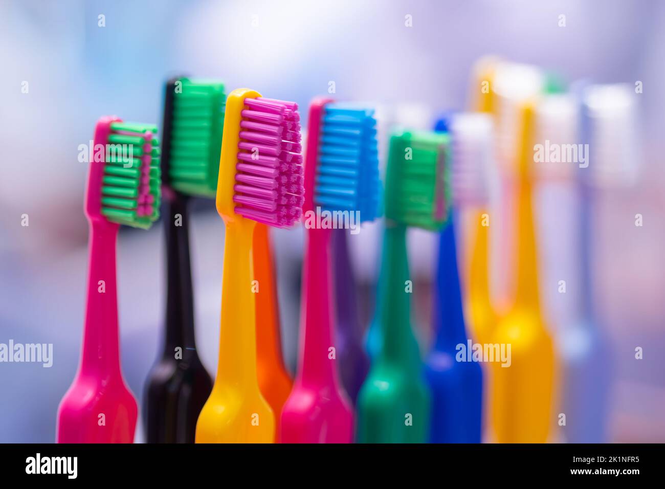 Dental oral care kit - multicolor toothbrushes at medical exhibition ...
