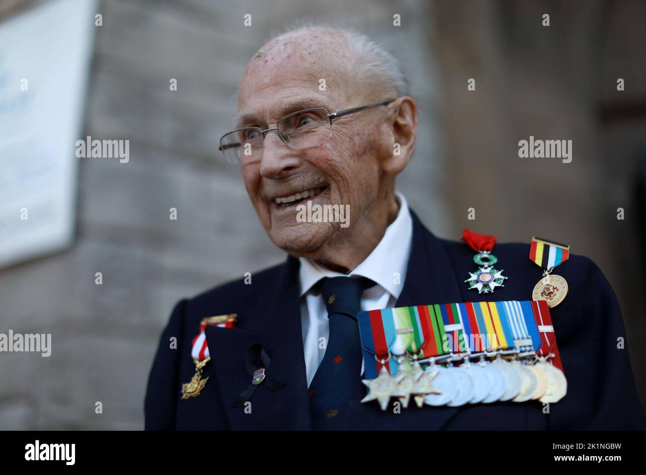 Retired Commander Peter Chance, a 101-year-old veteran, poses for a ...