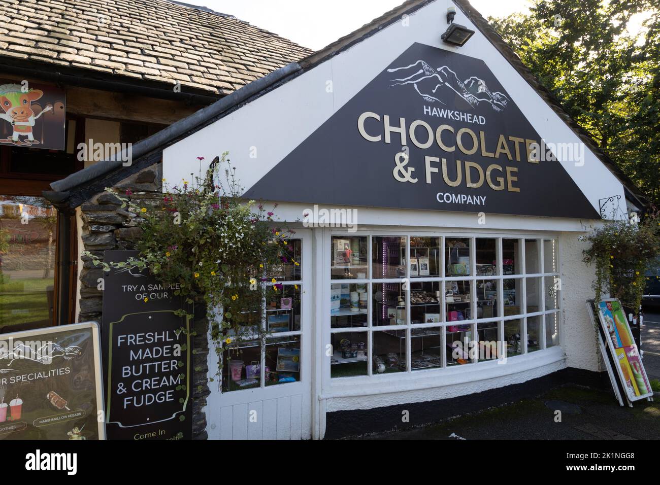 Hawkshead, Chocolate and Fudge Company shop front Stock Photo - Alamy