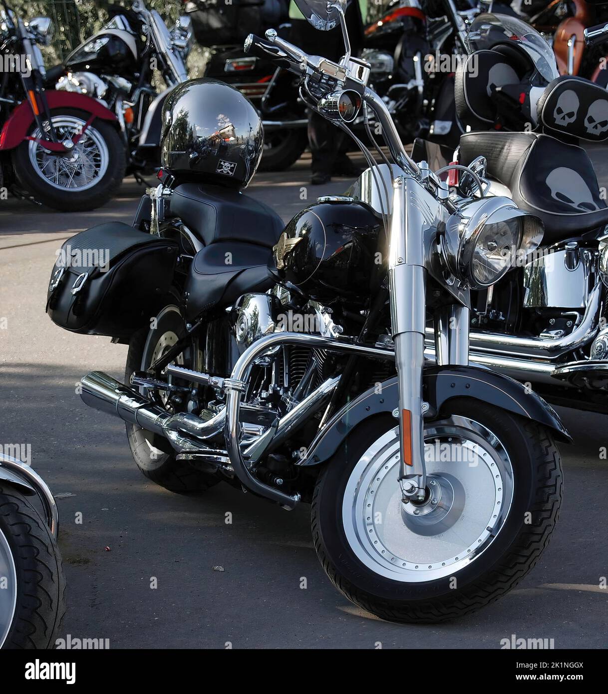 Exhibition of Beautiful Custom Harley-Davidson Motorcycles Stock Photo ...