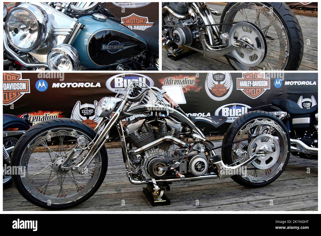 Exhibition of Beautiful Custom Harley-Davidson Motorcycles Stock Photo ...