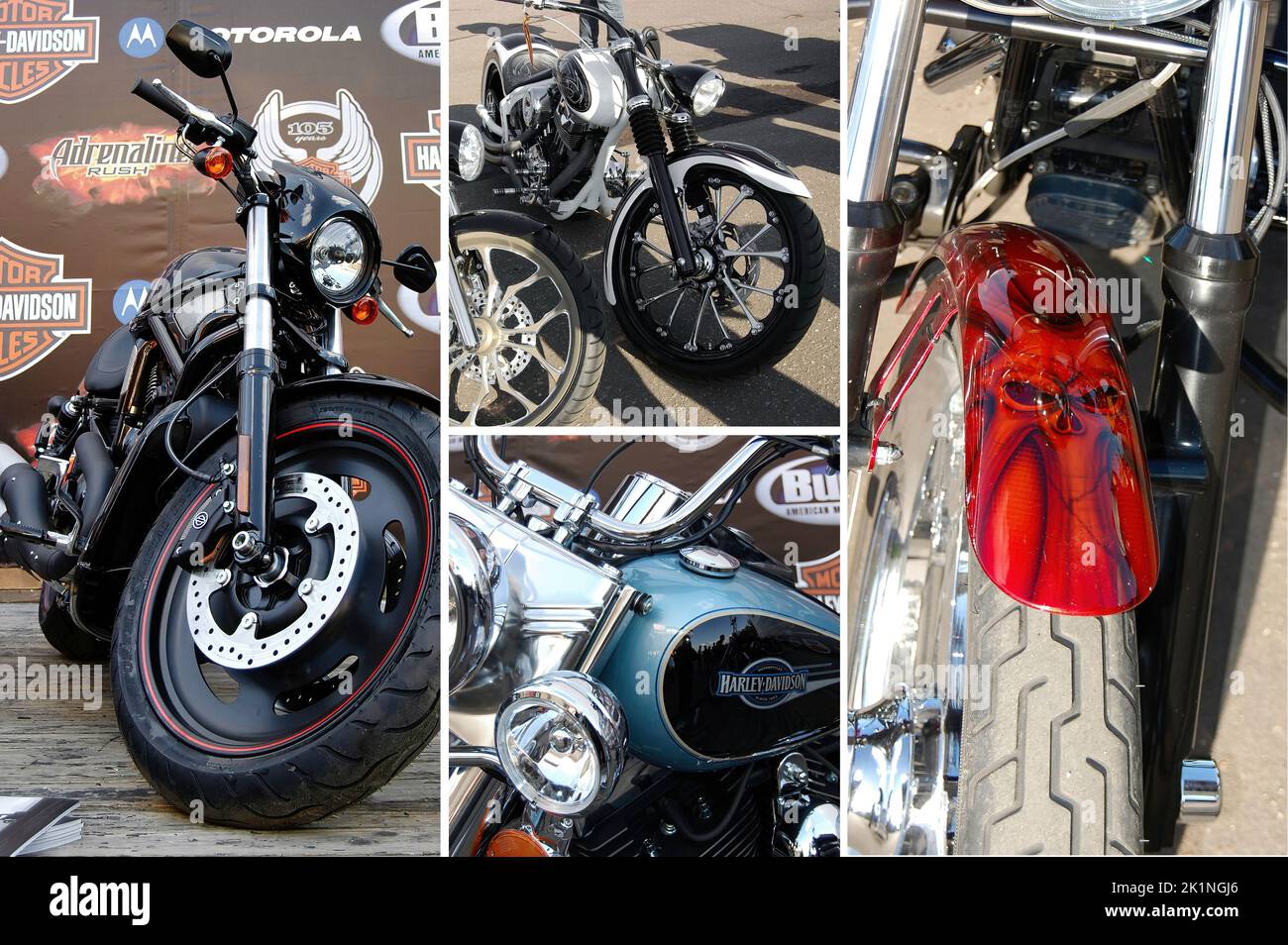 Exhibition of Beautiful Custom Harley-Davidson Motorcycles Stock Photo ...