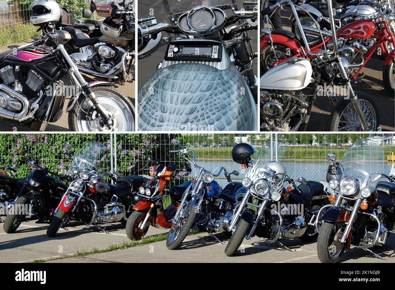 Exhibition of Beautiful Custom Harley-Davidson Motorcycles Stock Photo ...