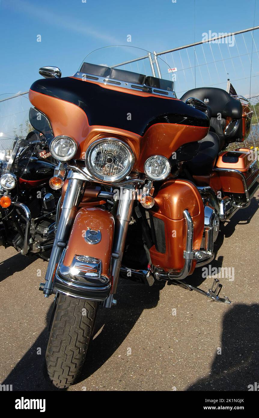 Exhibition of Beautiful Custom Harley-Davidson Motorcycles Stock Photo ...