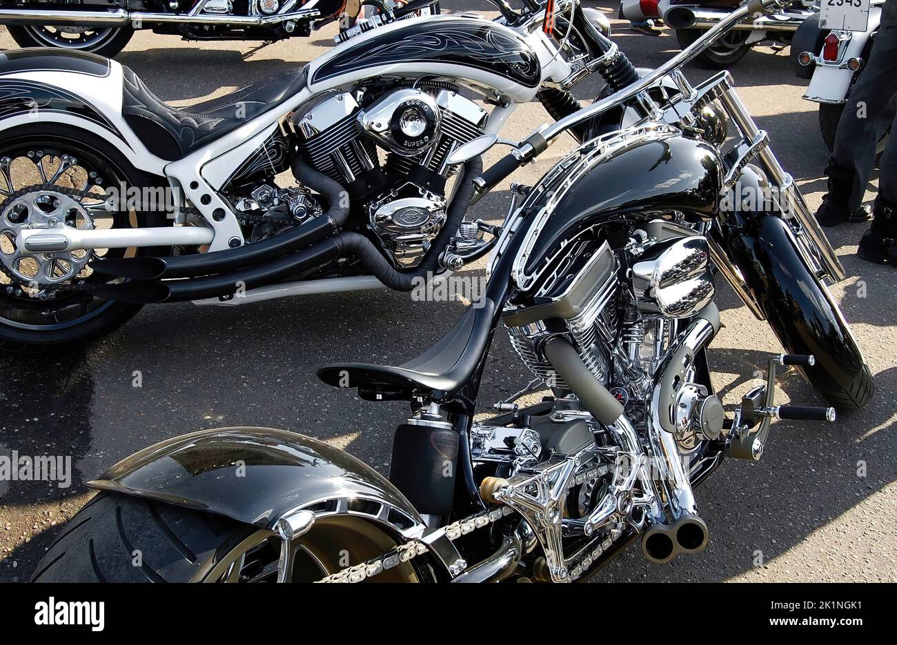 Exhibition of Beautiful Custom Harley-Davidson Motorcycles Stock Photo ...