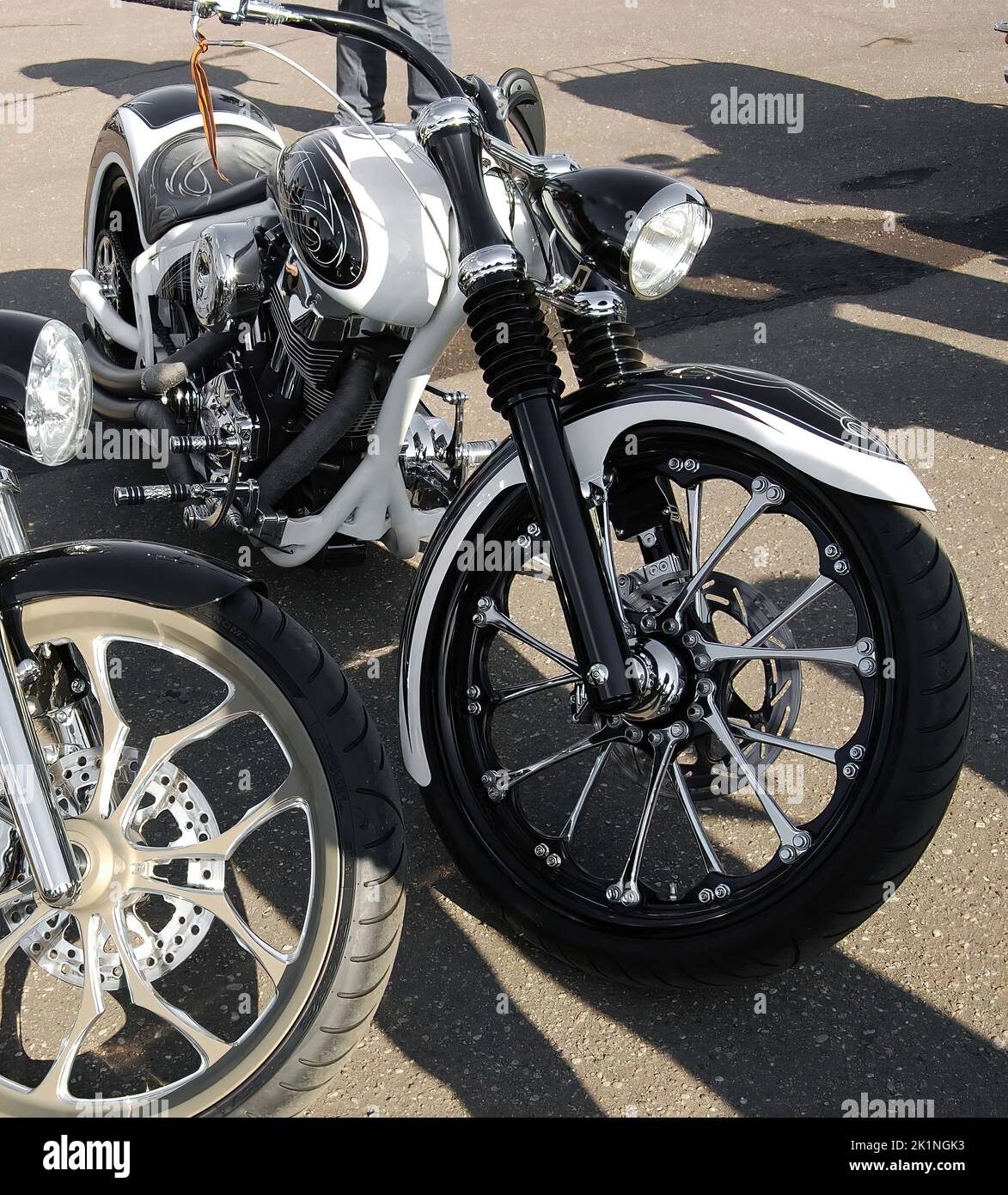 Exhibition of Beautiful Custom Harley-Davidson Motorcycles Stock Photo ...