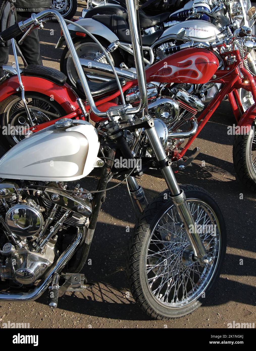 Exhibition of Beautiful Custom Harley-Davidson Motorcycles Stock Photo ...