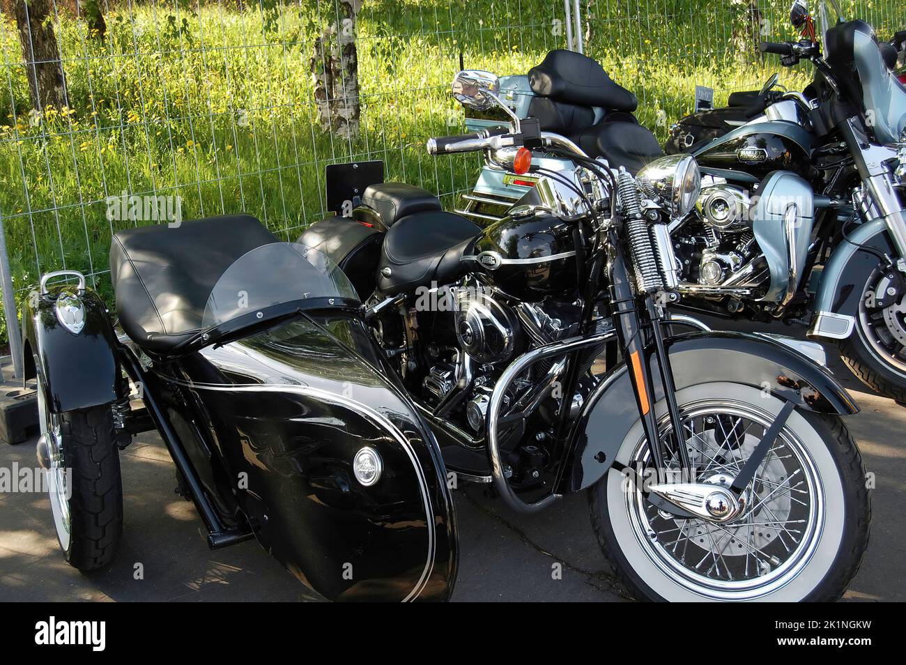 Exhibition of Beautiful Custom Harley-Davidson Motorcycles Stock Photo ...