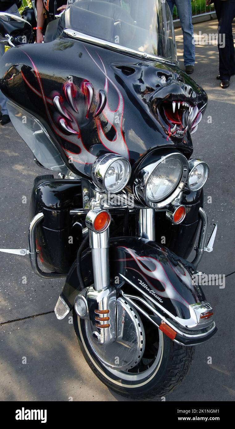Exhibition of Beautiful Custom Harley-Davidson Motorcycles Stock Photo ...