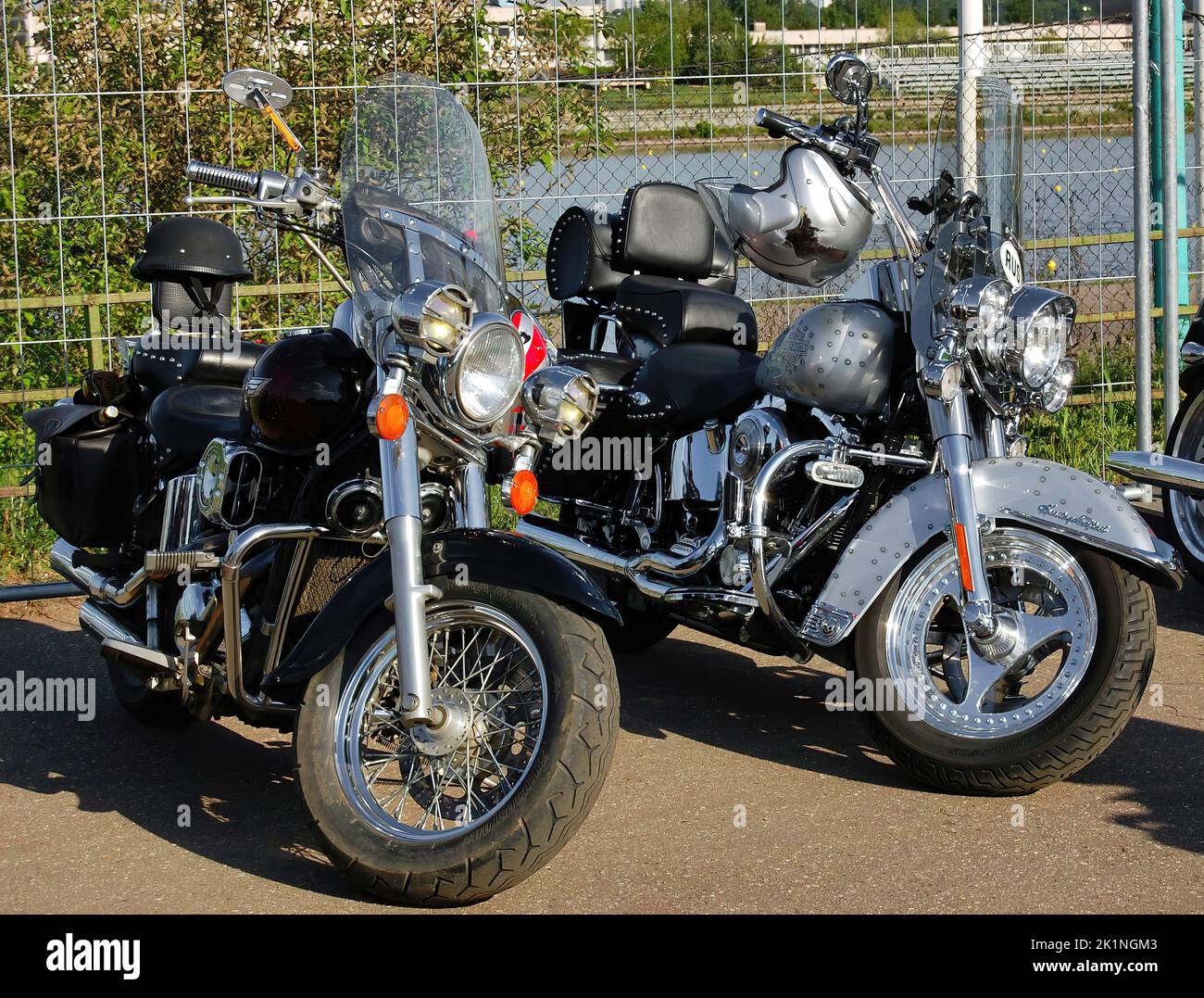 Exhibition of Beautiful Custom Harley-Davidson Motorcycles Stock Photo ...