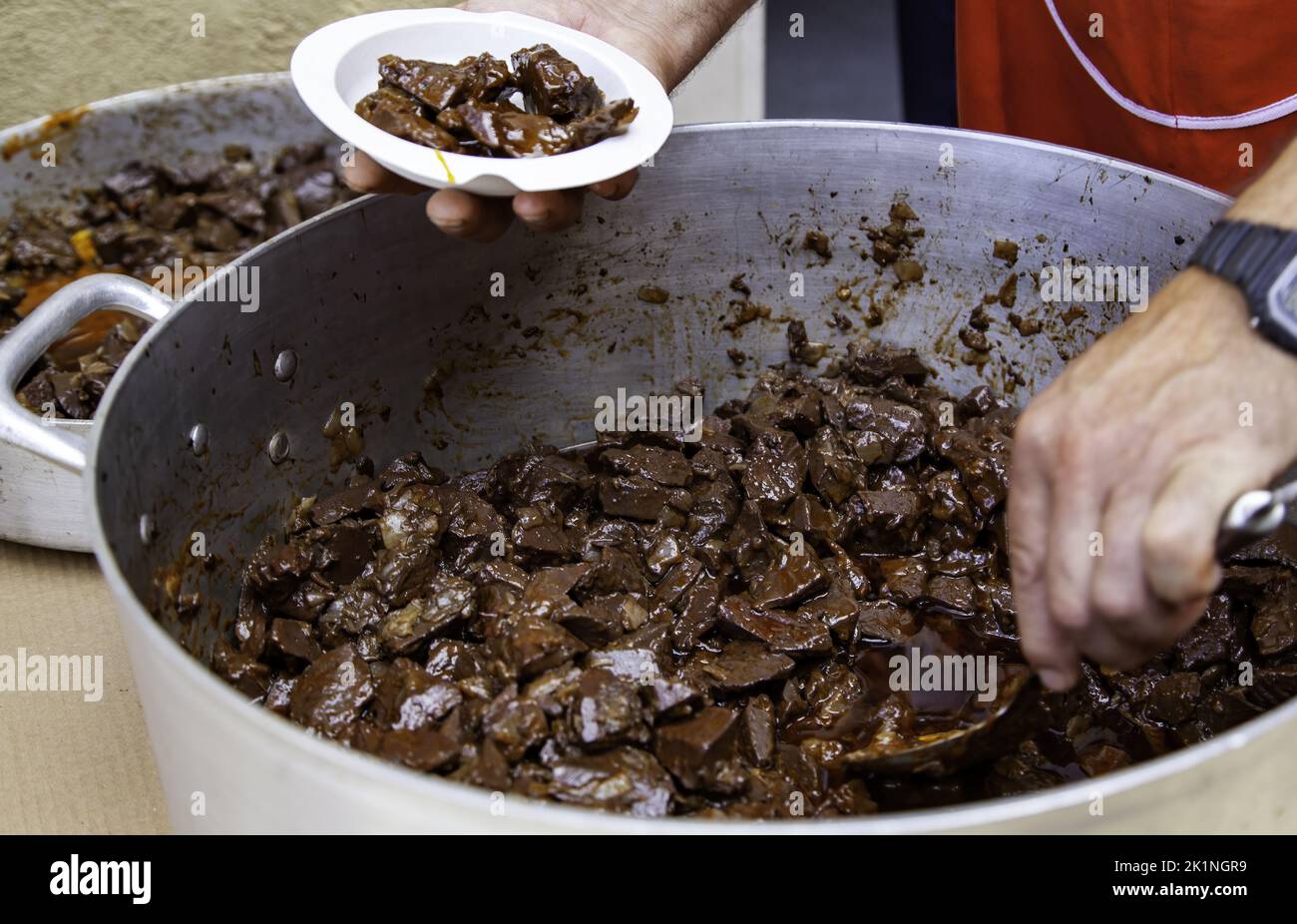 Detail of typical Spanish food, unhealthy and greasy food Stock Photo ...
