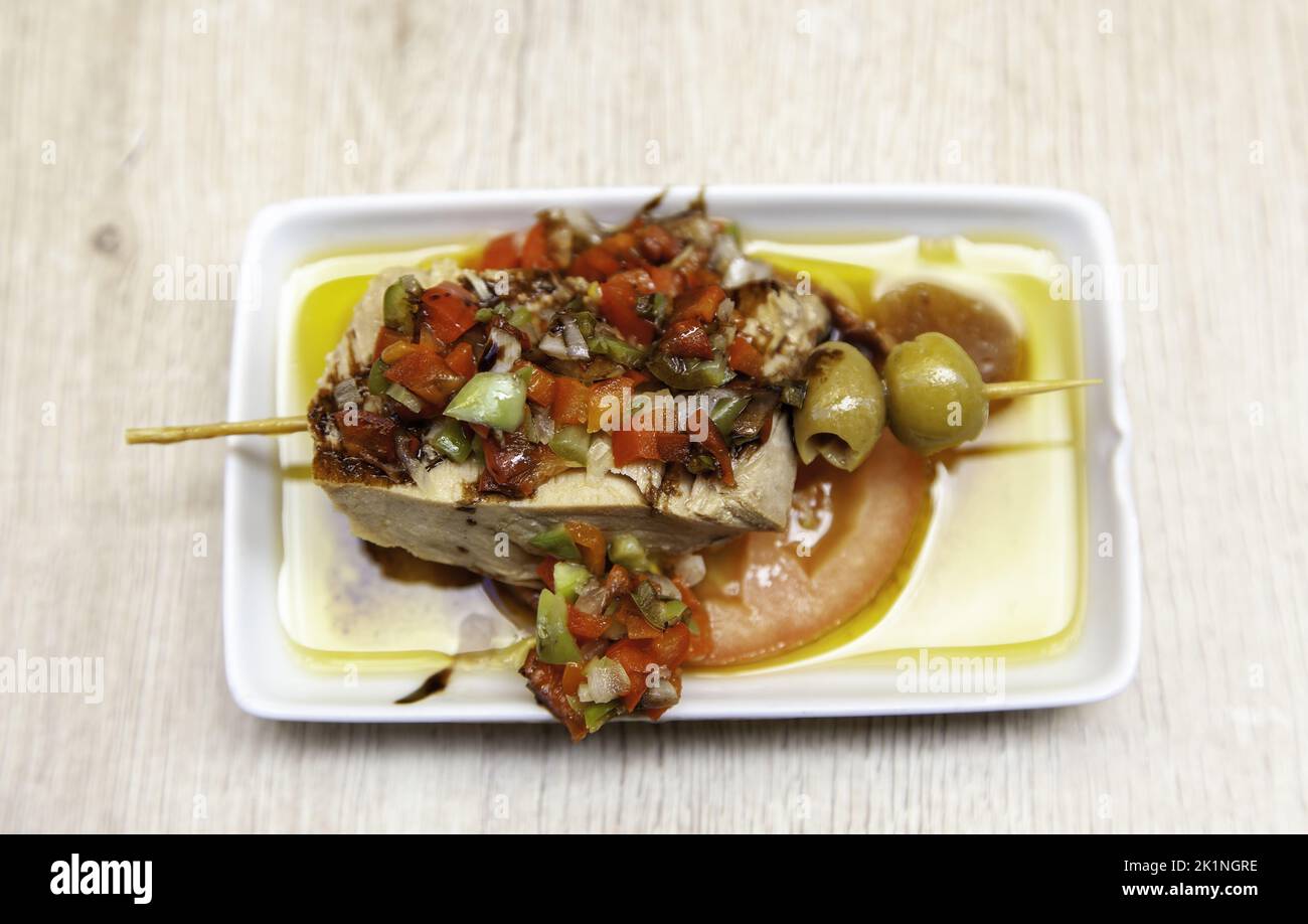 Detail of typical Spanish tapa, fast and healthy food Stock Photo - Alamy