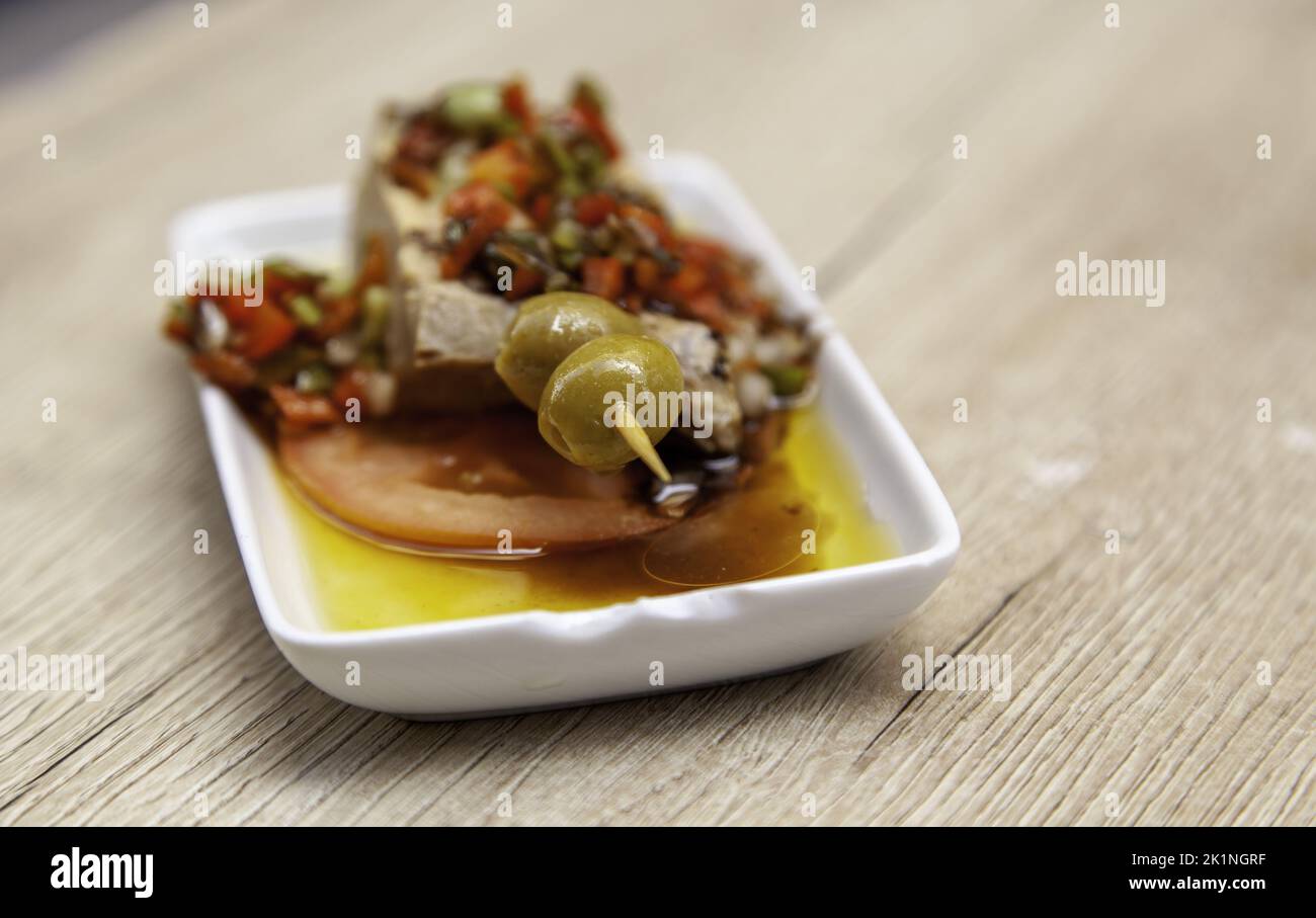 Detail of typical Spanish tapa, fast and healthy food Stock Photo - Alamy
