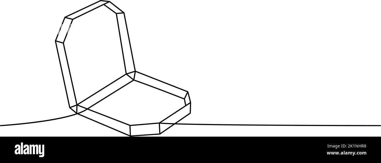Pizza Cardboard Box One Line Continuous Drawing Empty Cardboard Boxes