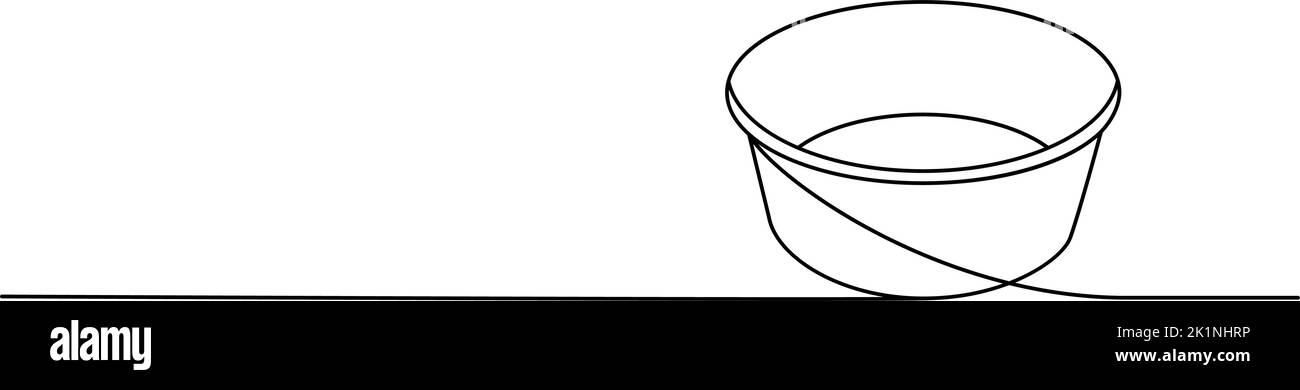 Cardboard bowl one line continuous drawing. Empty cardboard boxes, bags ...