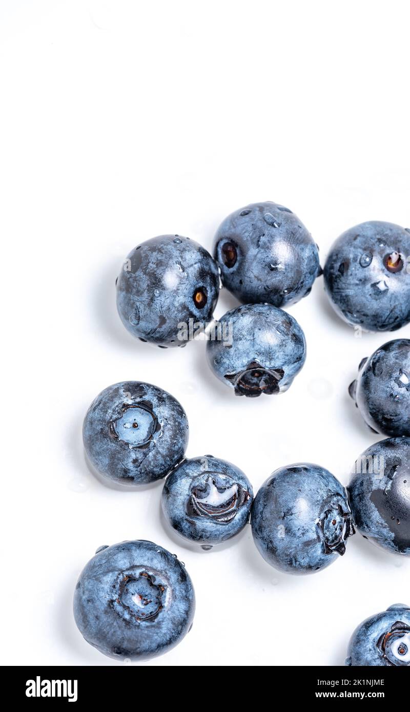 Blueberry fruit in close-up. Ripe fruit, blueberry berries isolated ...