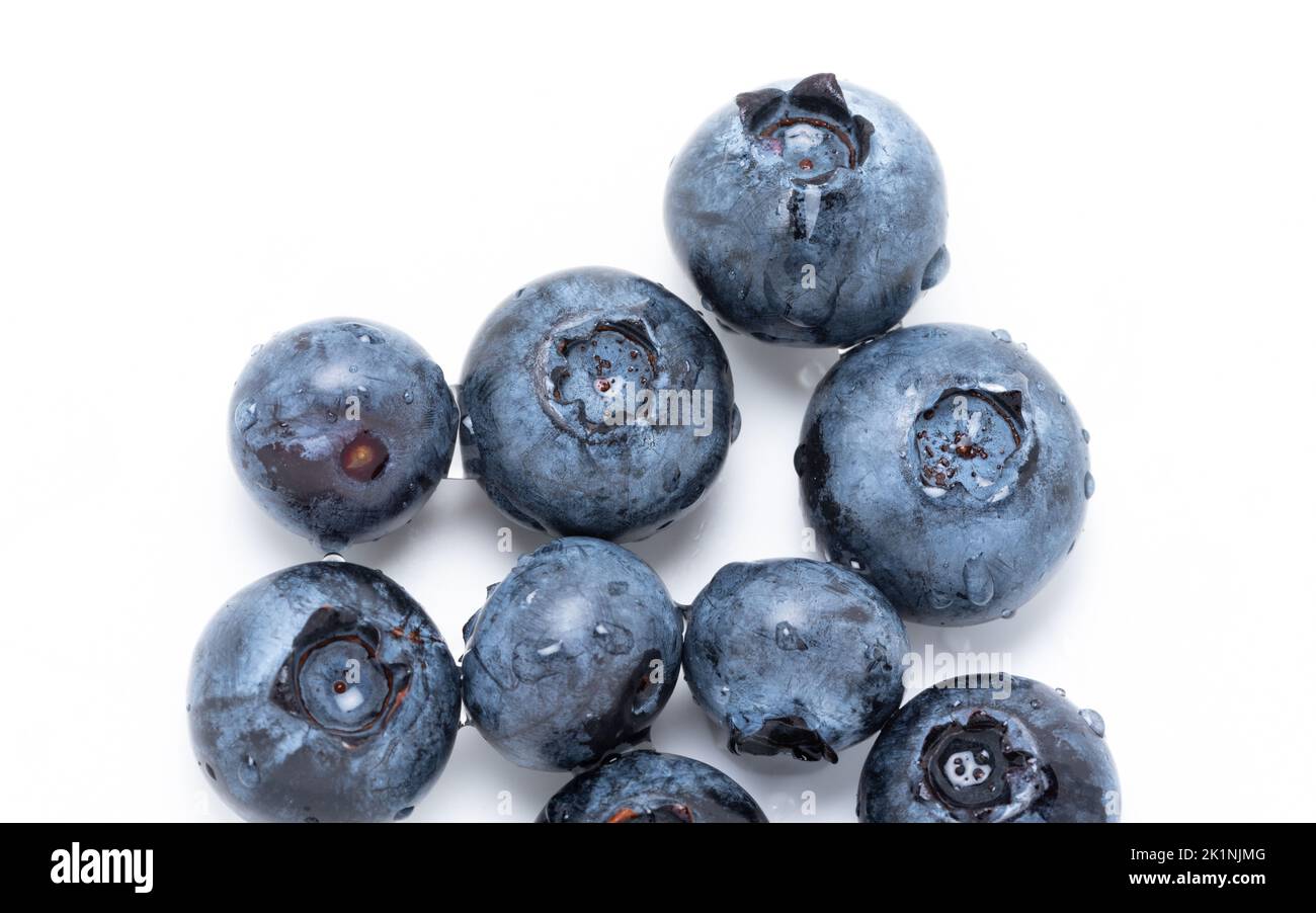 Blueberry fruit in close-up. Ripe fruit, blueberry berries isolated ...