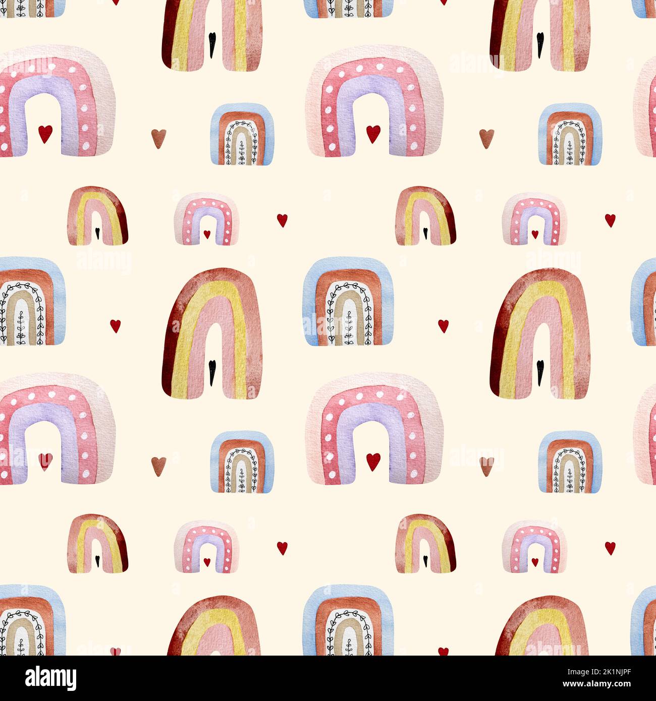 Watercolor rainbow pattern Stock Photo - Alamy