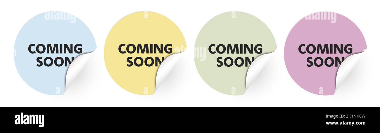 Coming soon star sticker set vector illustration. Coming soon icon ... Coming soon star sticker set vector illustration. Coming soon icon ...
