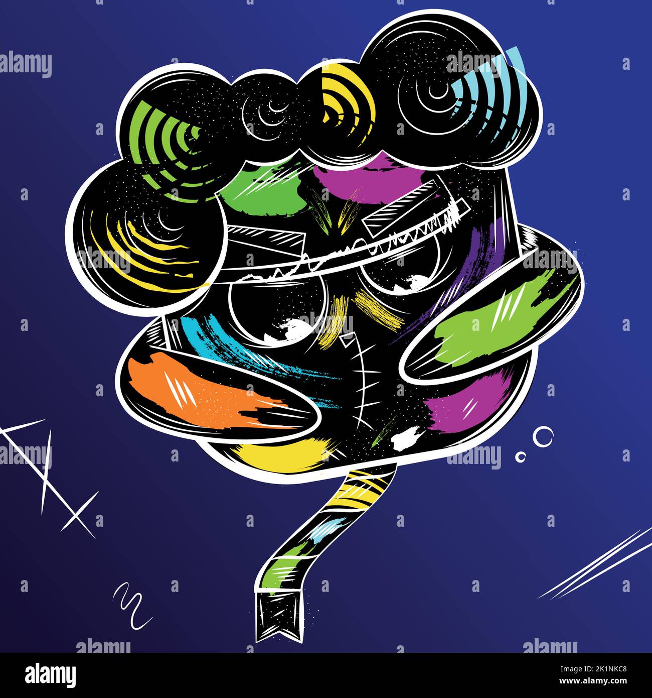 Colored abstract retro person grafitti concept Vector Stock Vector ...