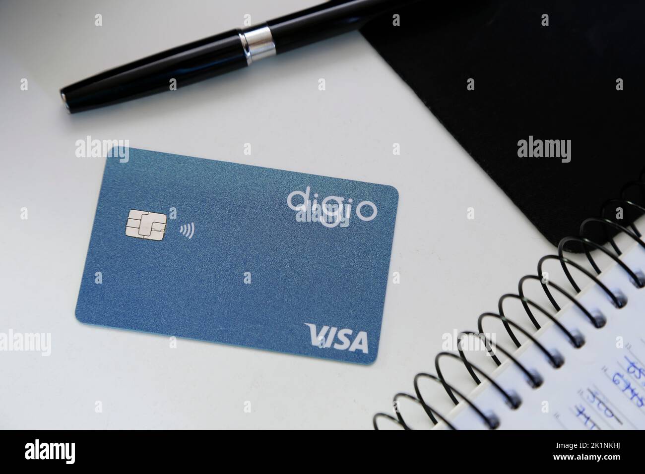 Minas Gerais, Brazil - August 28, 2022: Digio bank logo credit card and ...