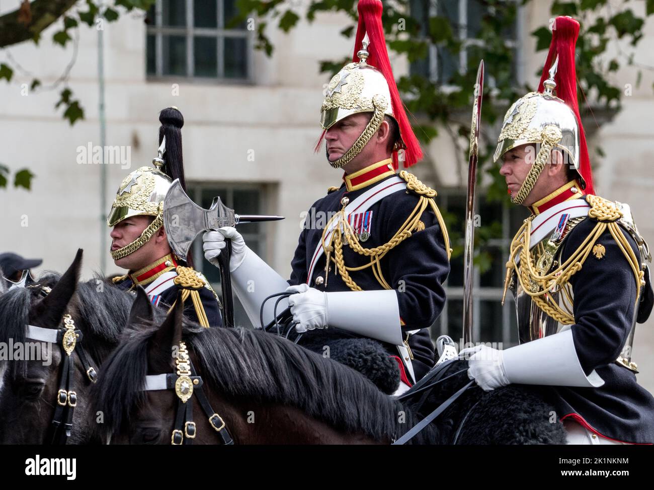 Westminster, London, UK. 19th Sep, 2022. Mounted Guards officers at the ...
