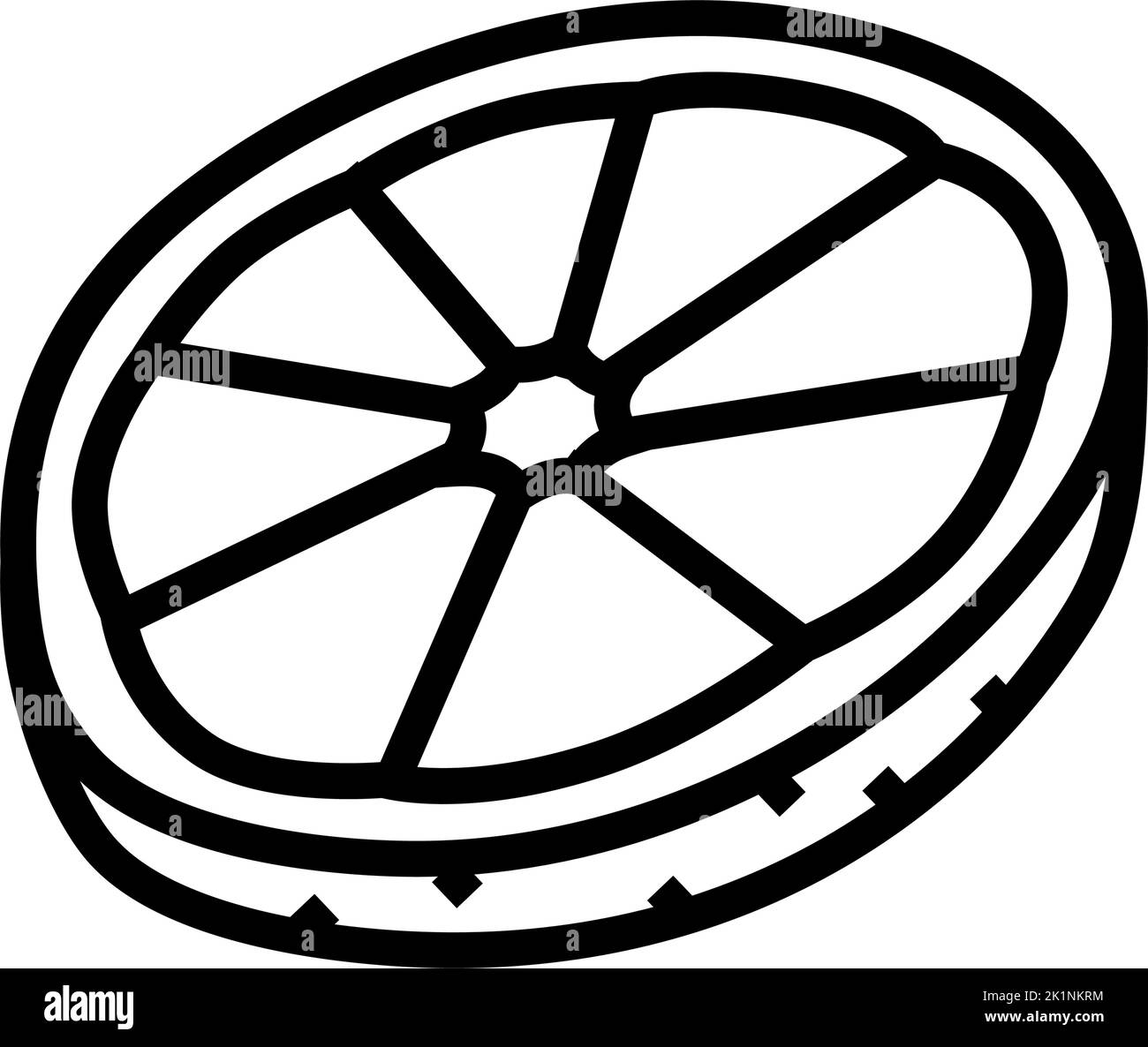 slice round orange line icon vector illustration Stock Vector Image ...