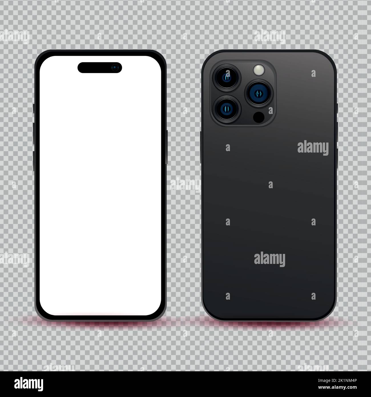 Realistic mocap without background black mobile phone - Vector ...
