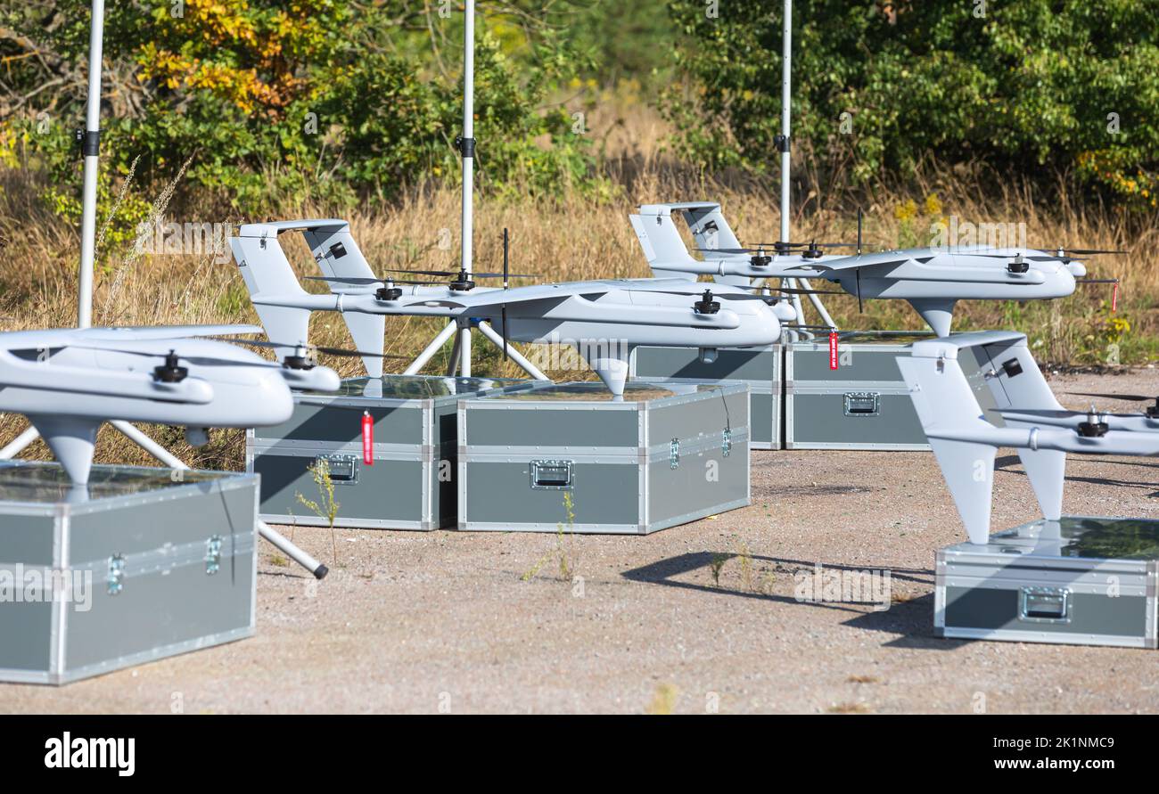 Kyiv, Ukraine. 16th Sep, 2022. Presentation and testing of an unmanned ...