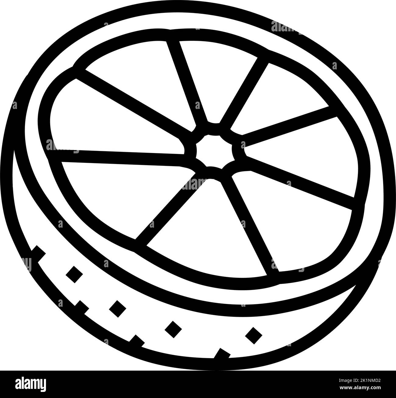 cut fresh orange line icon vector illustration Stock Vector Image & Art ...