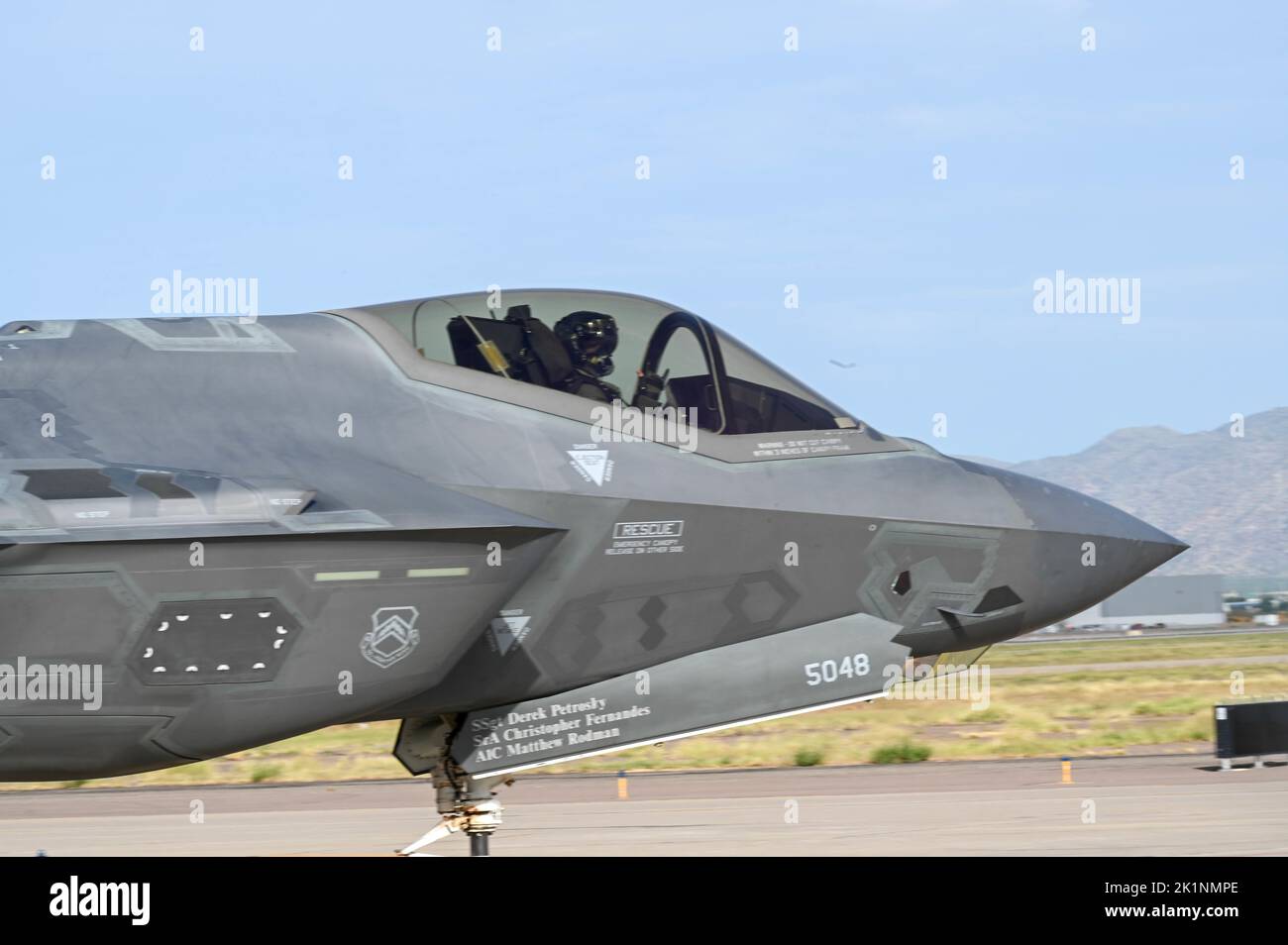 A U.S. Air Force F-35A Lightning II taxis to the runway Sept. 9, 2022 ...