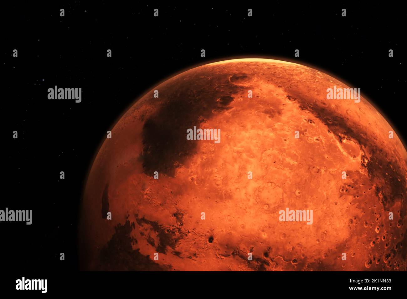 Planet Mars on a dark background. Elements of this image furnished by ...