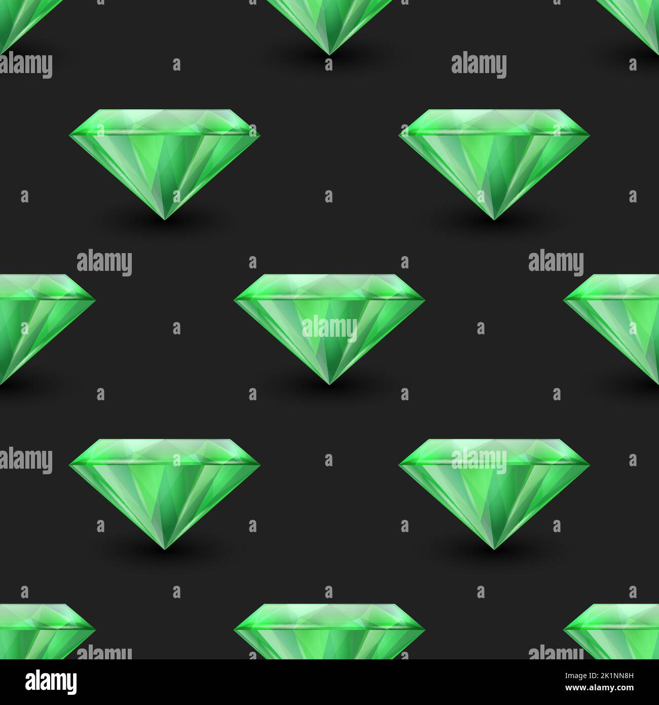 Vector Seamless Pattern with 3d Realistic Gemstone, Crystal ...