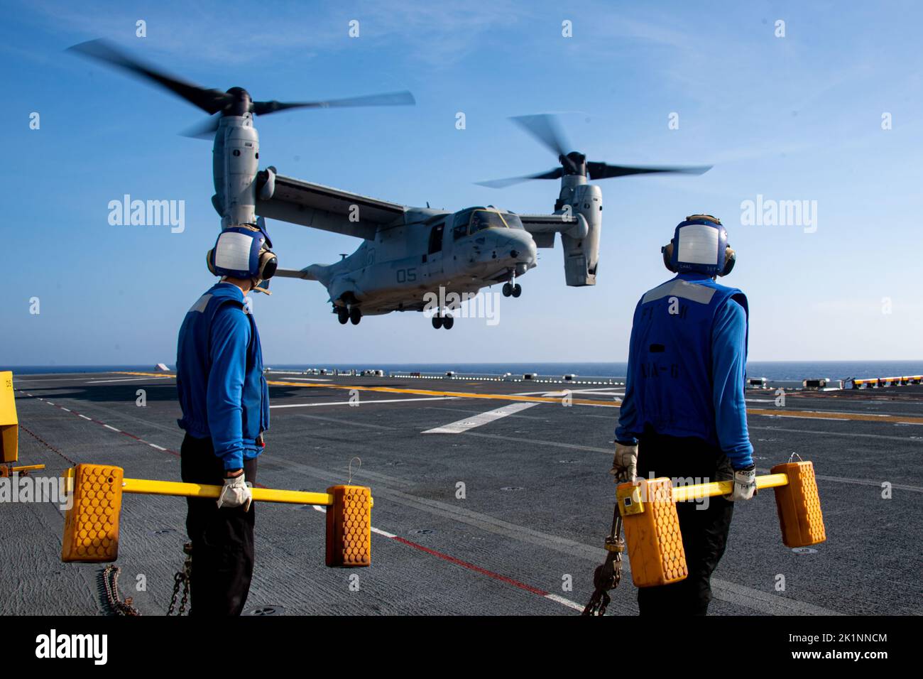 EAST CHINA SEA (Sept. 17, 2022) An MV-22B Osprey tiltrotor aircraft ...