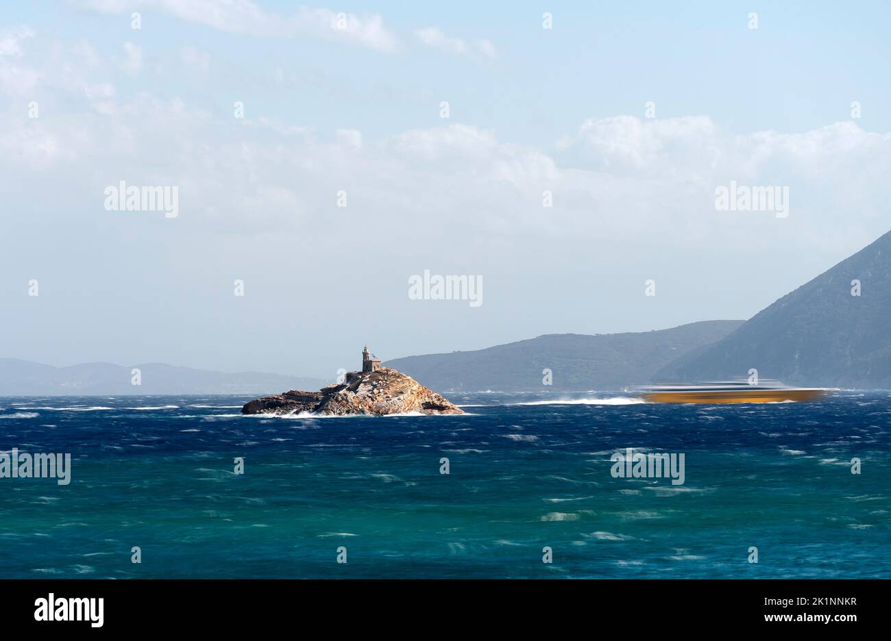 View of Scoglietto Portoferraio and fast ferry Piombino - Elba Island ...