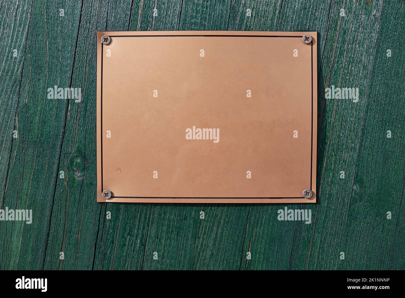 Blank sign board on a fence Stock Photo - Alamy