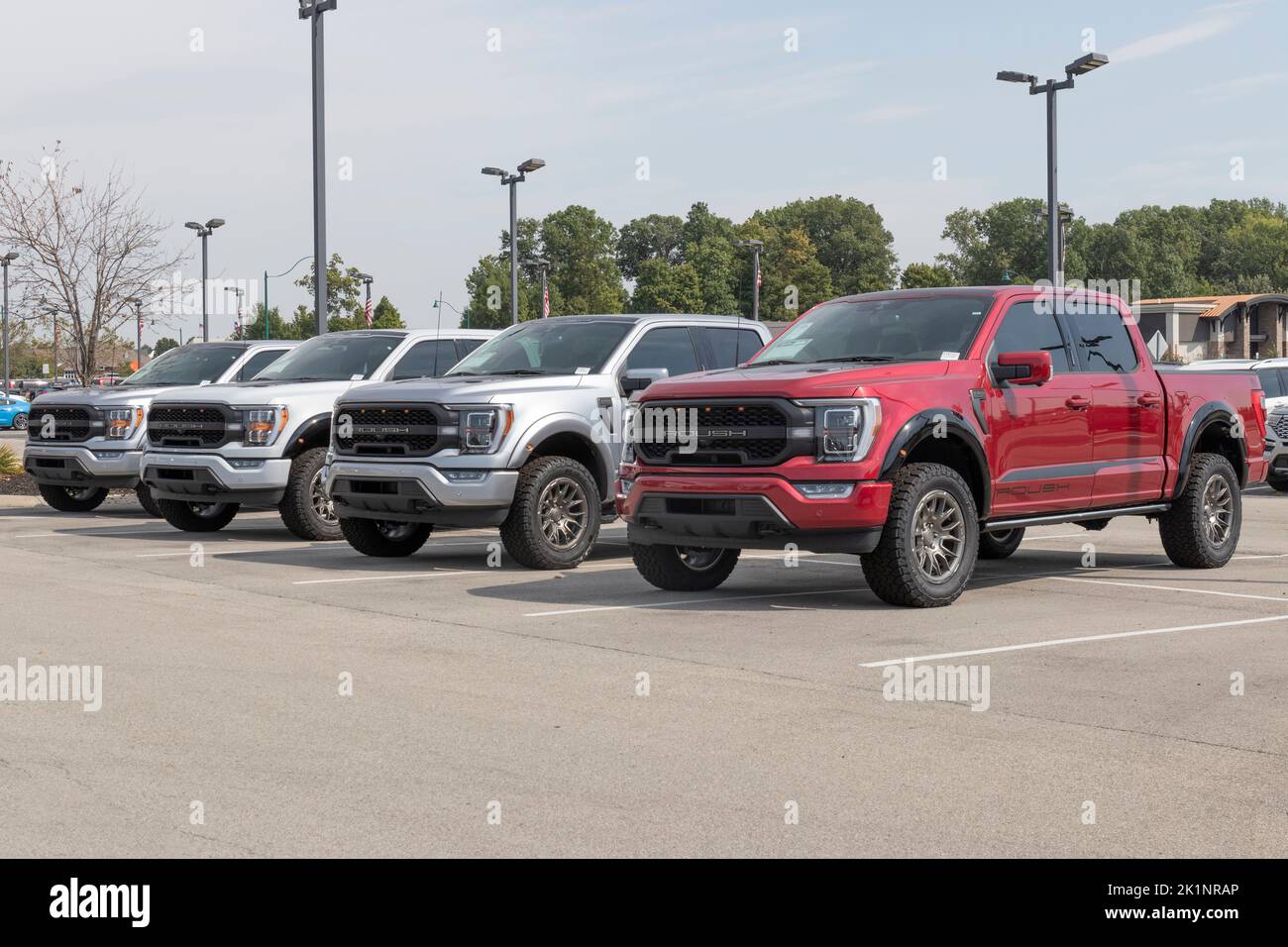 Fishers - Circa September 2022: Ford F-150 Roush display at a ...