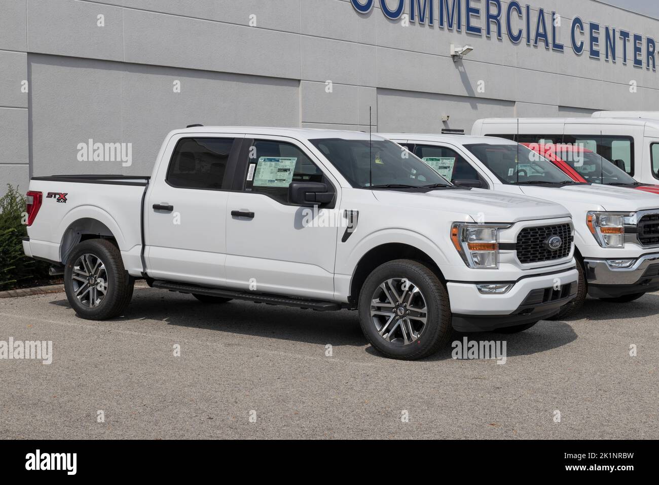 Fishers - Circa September 2022: Ford F-150 display at a dealership. The ...
