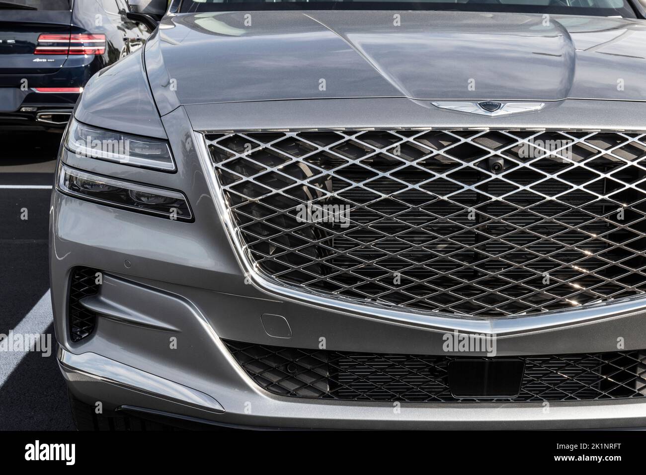 Noblesville - Circa September 2022: Genesis Hyundai GV80 Luxury SUV display. Genesis offers the ...