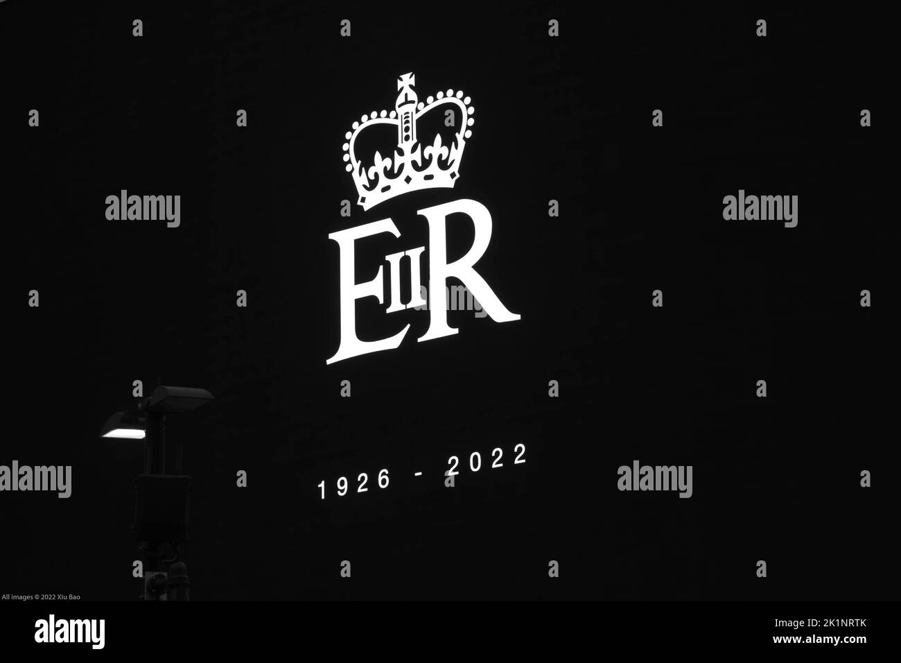 London UK, 19th September 2022. The Royal Cypher EIIR is displayed on ...