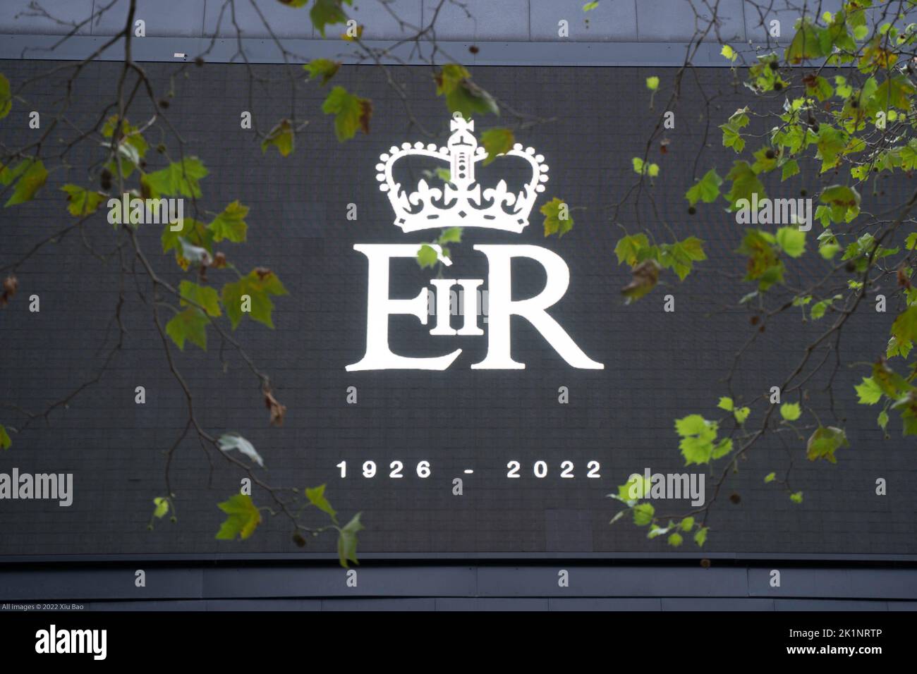 London UK, 19th September 2022. The Royal Cypher EIIR is displayed on ...